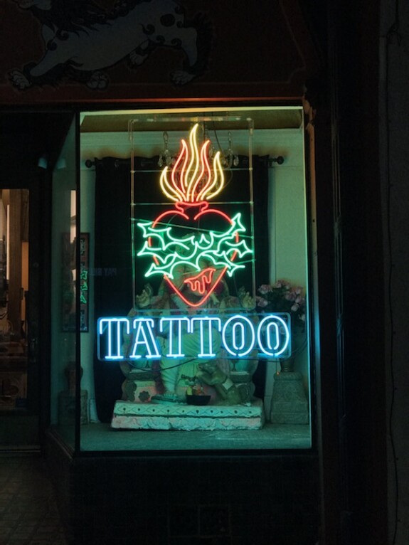 Tattoo in Window - Sky Neon Signs
